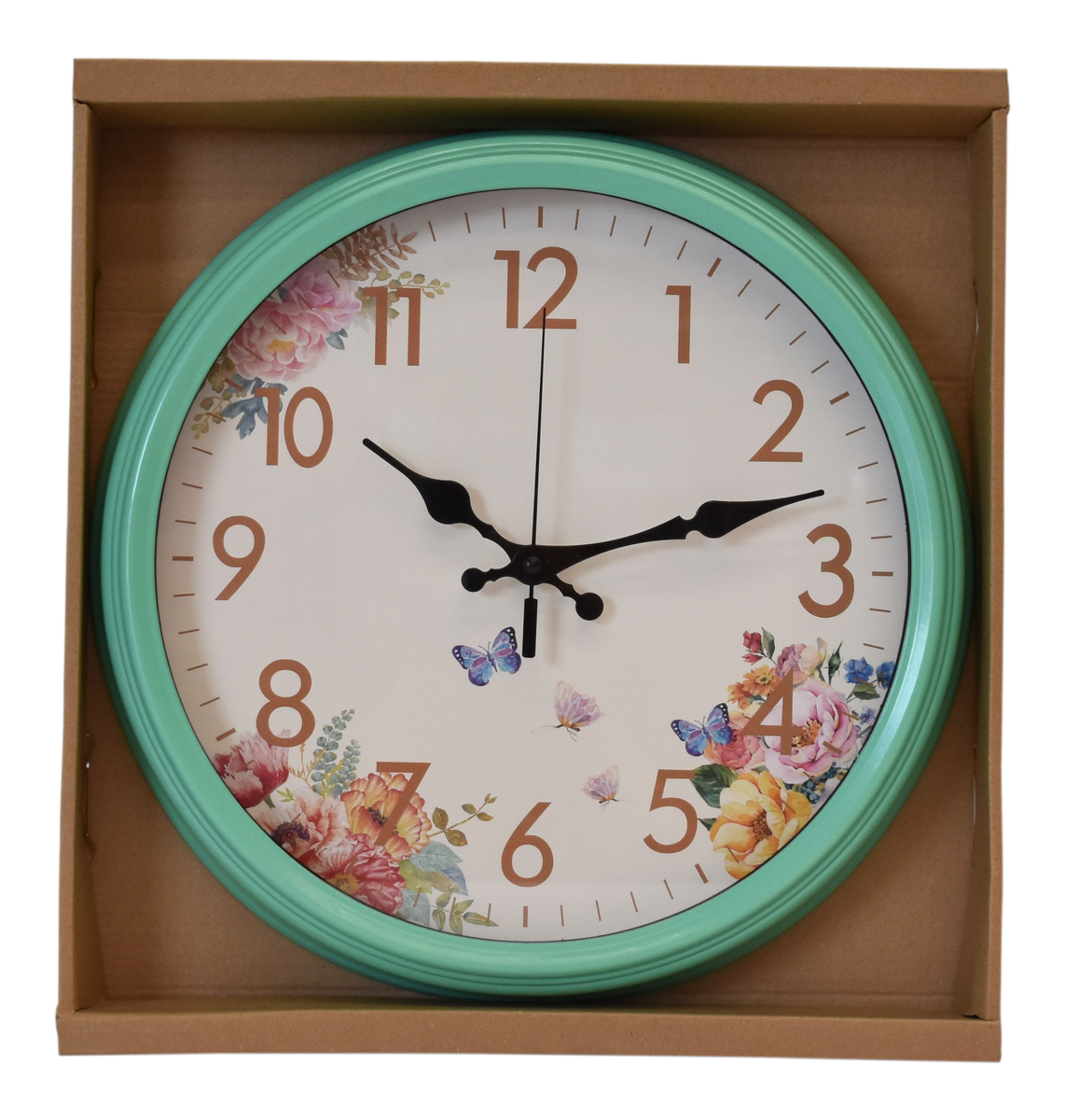Green Vintage Clock with Flower and Butterfly - 920100 – Casa Rosso