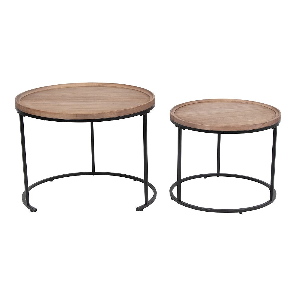 SLF Table Eboni Round Metal Frame Set of 2 - 972233 – Casa Rosso